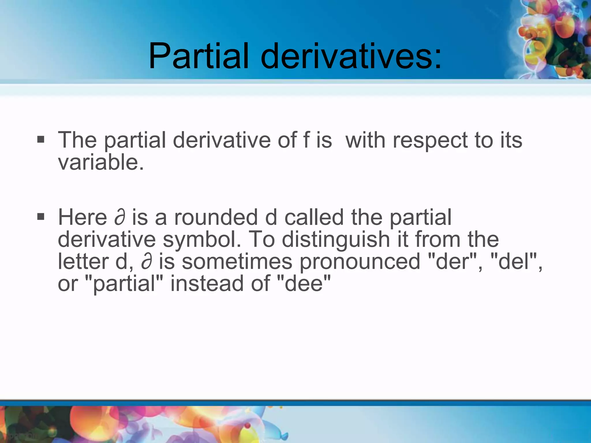 Derivatives and their Applications | PPTX