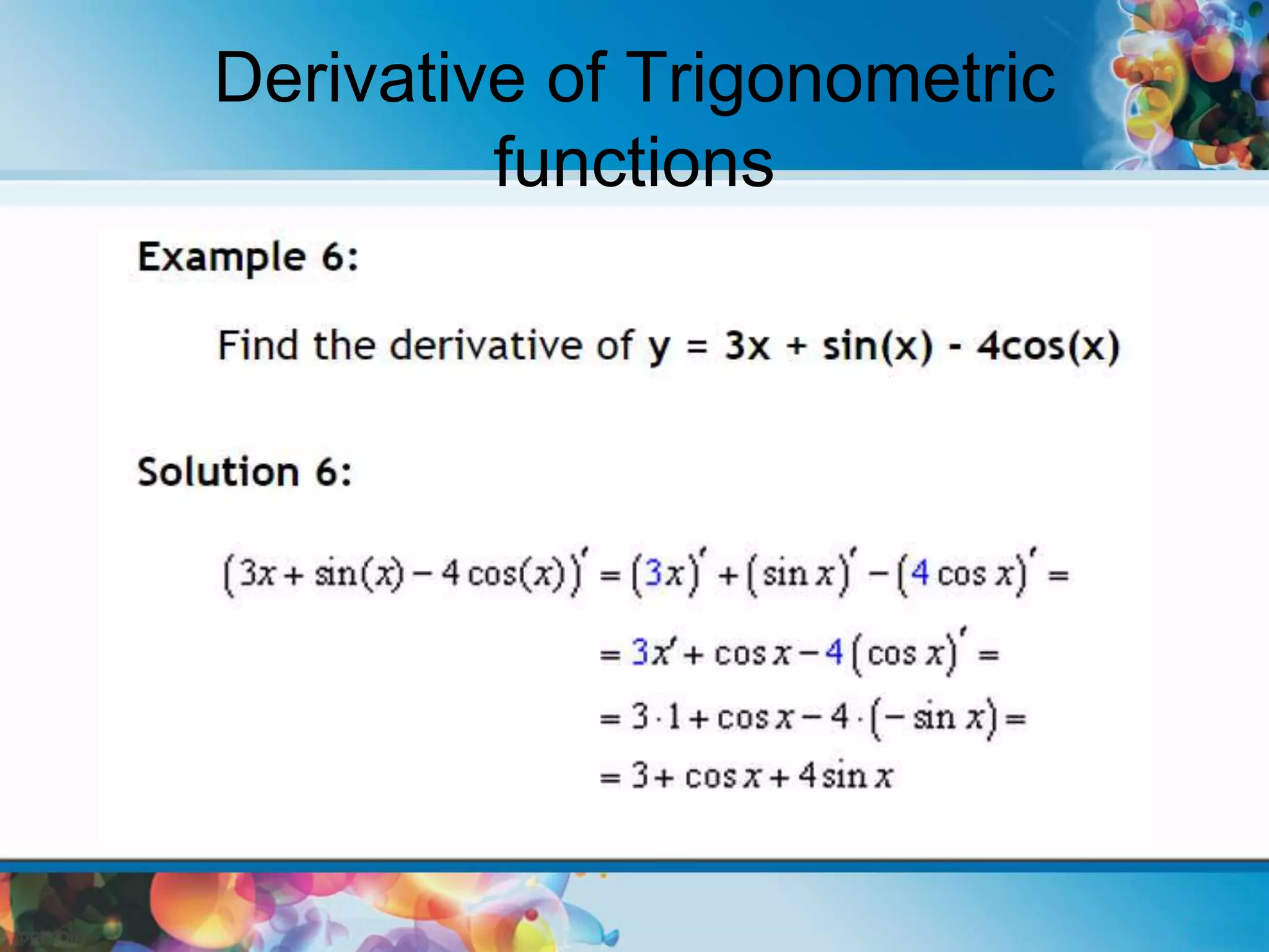 Derivatives and their Applications | PPTX