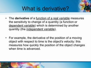 Derivatives and their Applications | PPTX