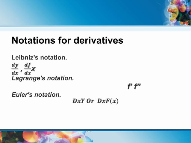 Derivatives and their Applications | PPTX