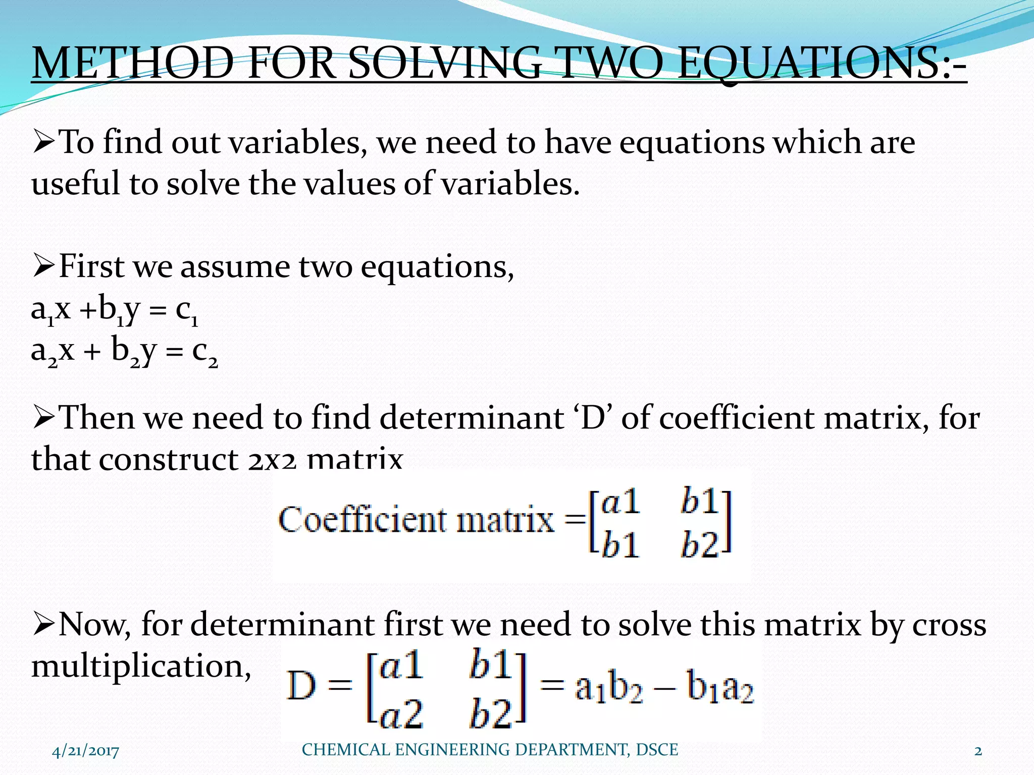 CRAMER’S RULE | PPTX