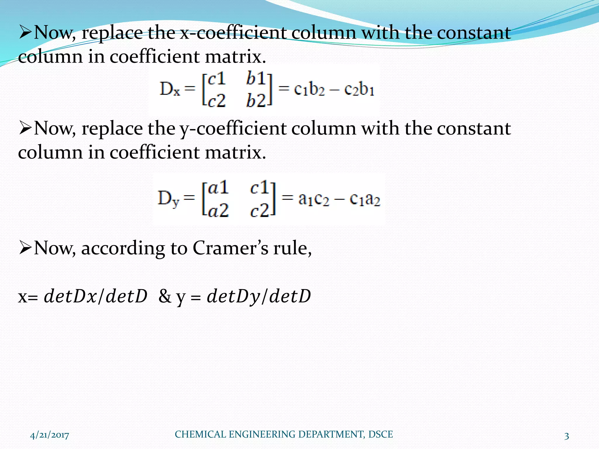 CRAMER’S RULE | PPTX