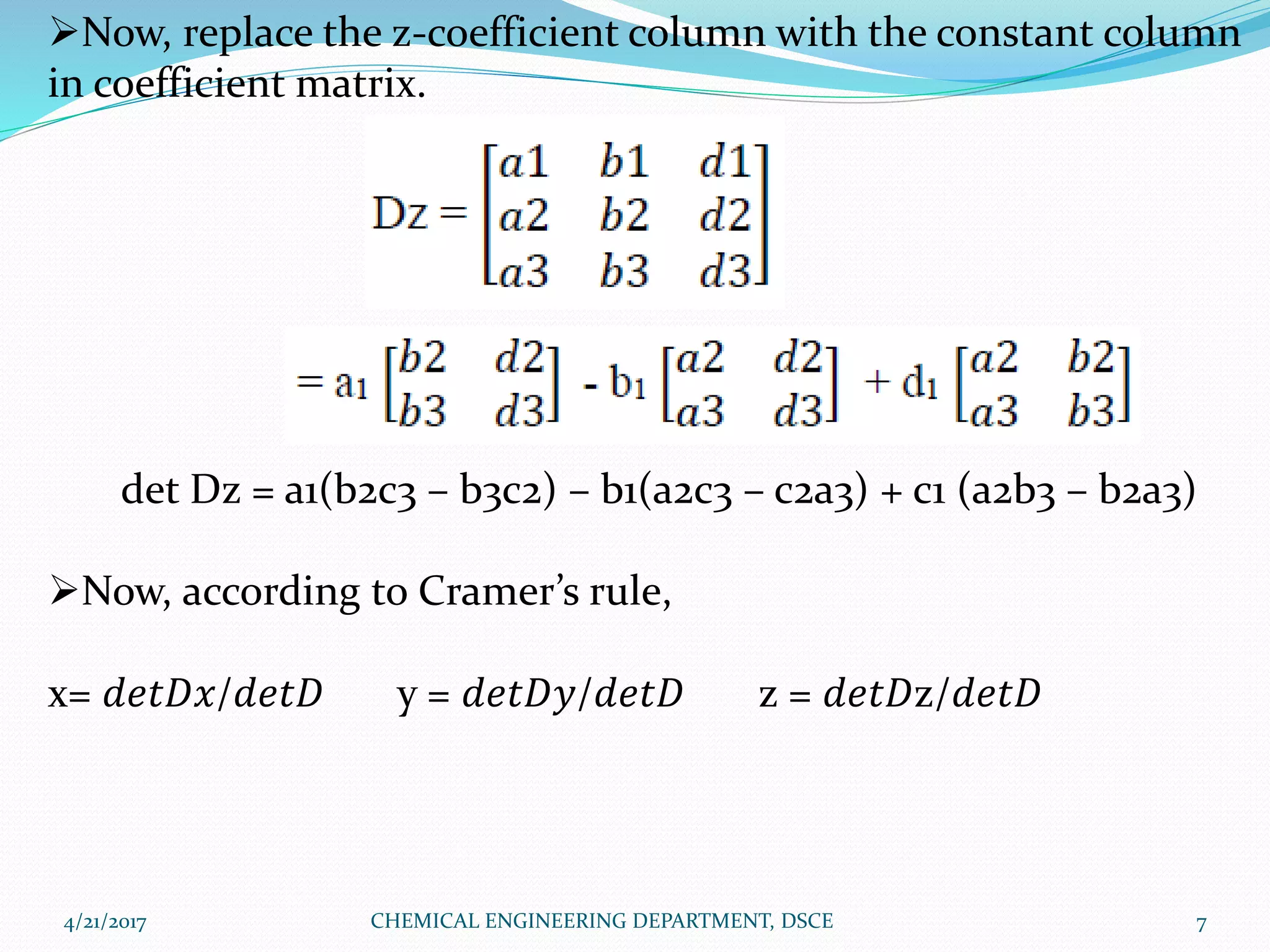 CRAMER’S RULE | PPTX