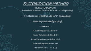 Solution of all math equations and square method | PPTX | Physics | Science
