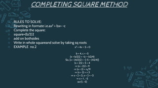 Solution of all math equations and square method | PPTX | Physics | Science
