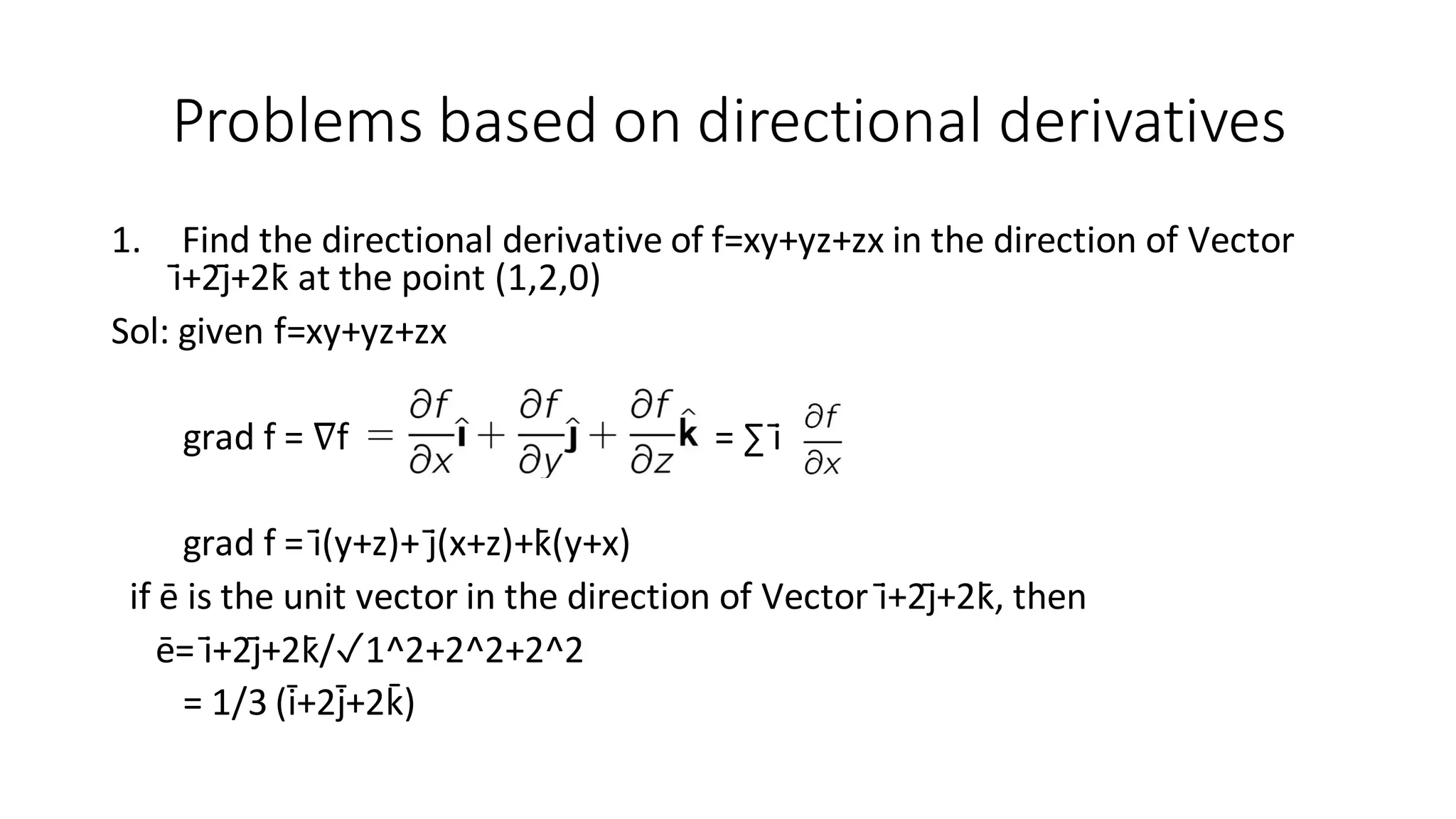 Directional Derivatives Vector Differenciation Pdf