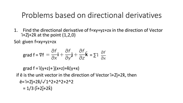 Directional Derivatives - vector differenciation | PDF