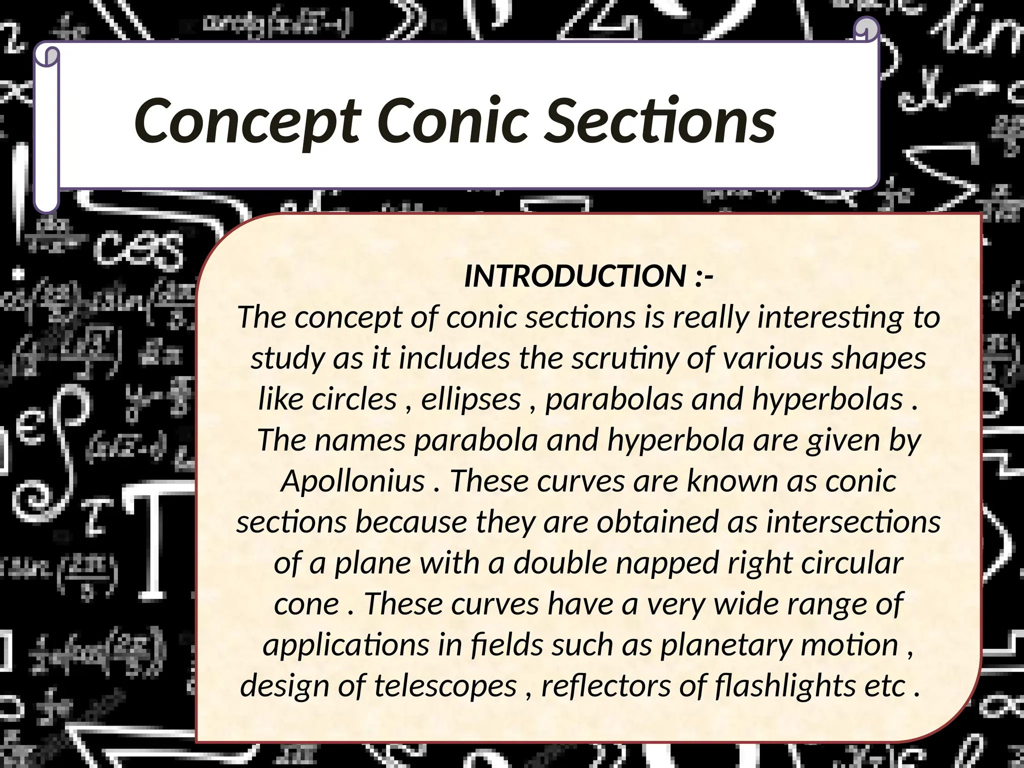 Mathematics presentation - Conic section.pptx