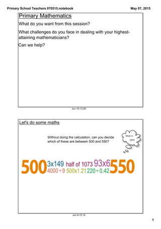 Maths primary cpd andrew rogers | PDF