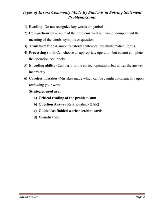 Maths Problem Solving Strategies | PDF