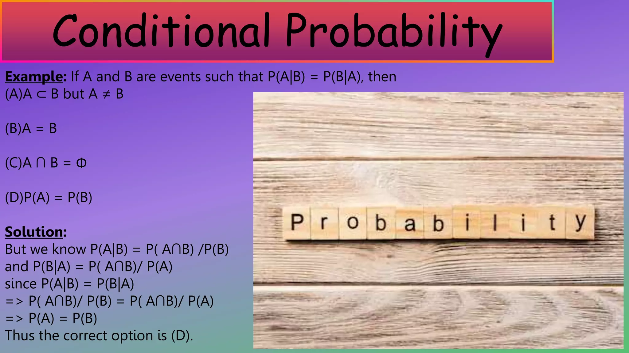 Maths Class 12 Probability Project Presentation | PDF