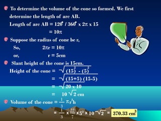 Volume of a right circular cone | PPT