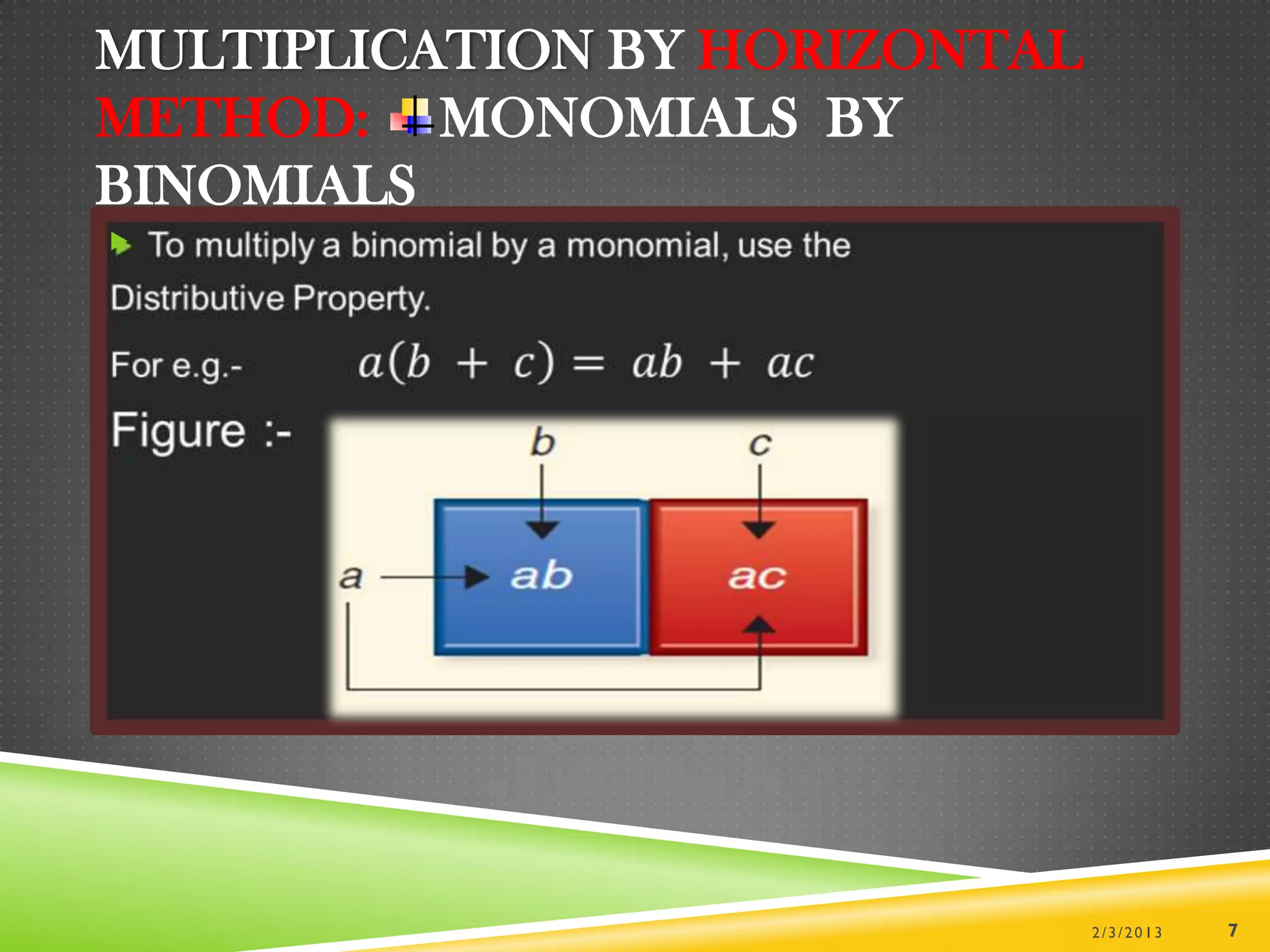 multiplication of algebraic expressions | PPTX