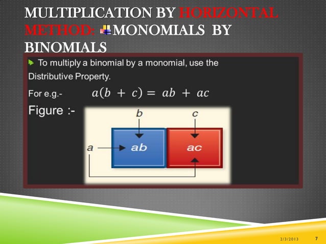 multiplication of algebraic expressions | PPTX