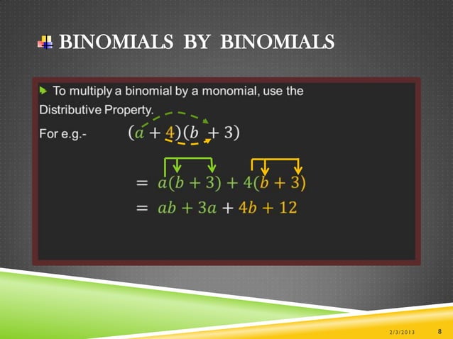 multiplication of algebraic expressions | PPTX