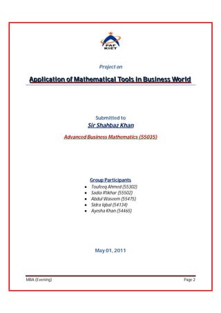 Maths Project | PDF