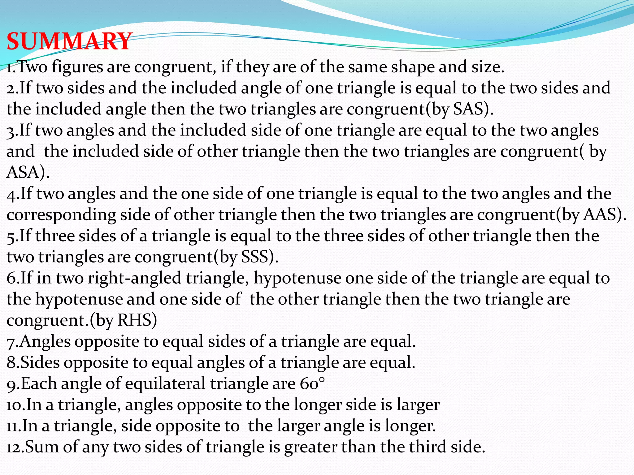 ppt on Triangles Class 9 | PPTX