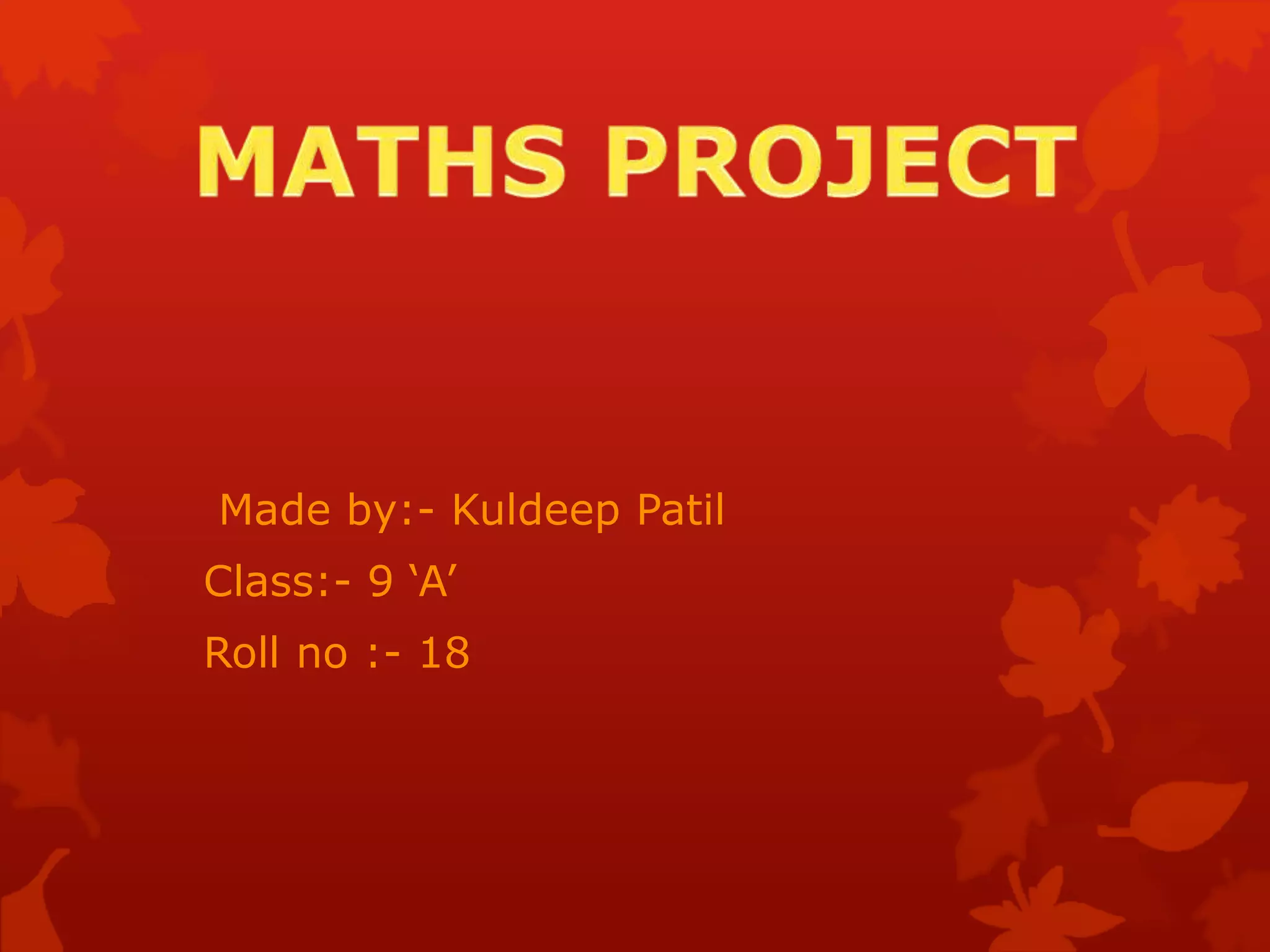 MATHS PROJECT | PPT