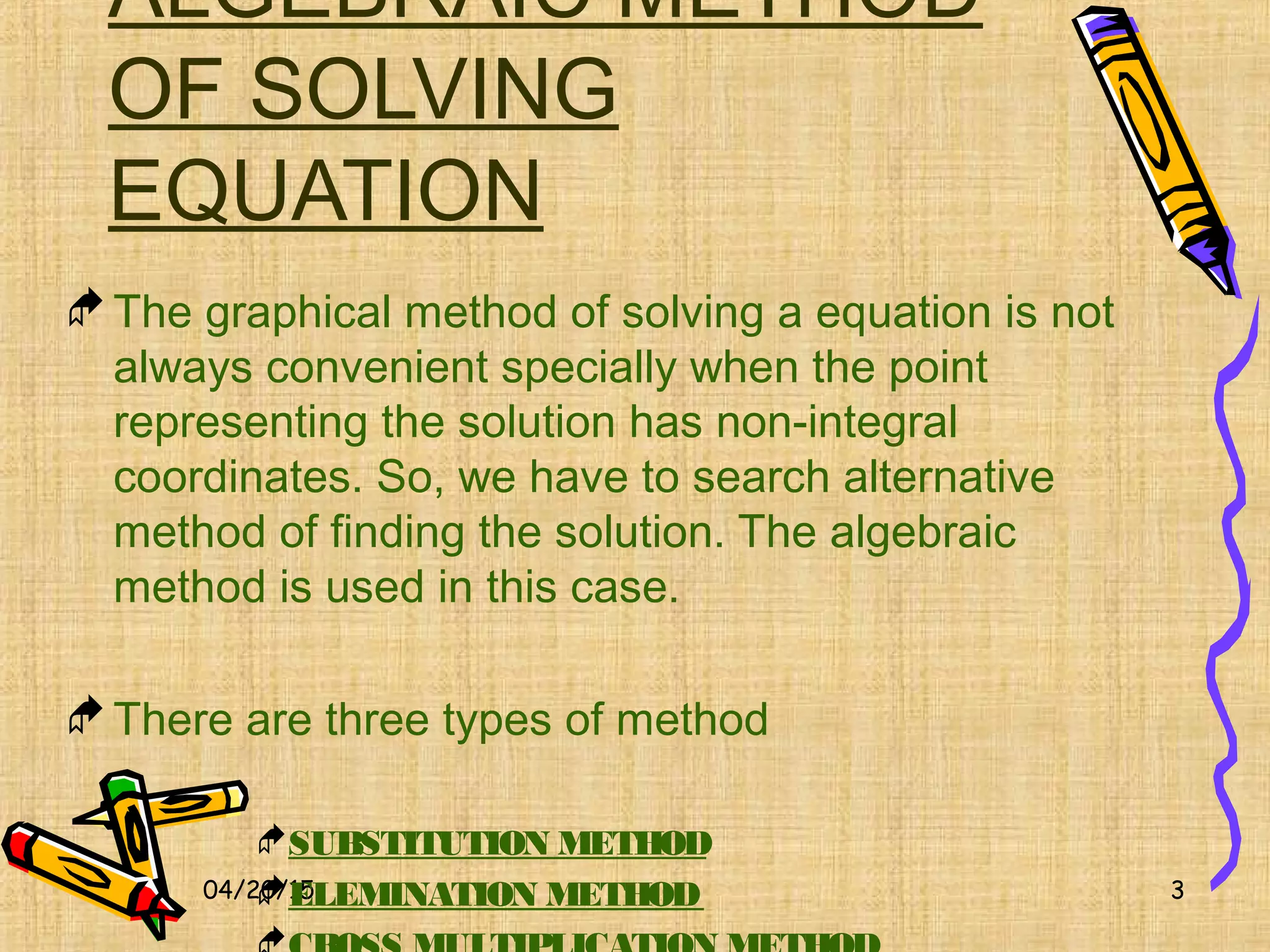 PAIR OF LINEAR EQUATION IN TWO VARIABLE | PPT