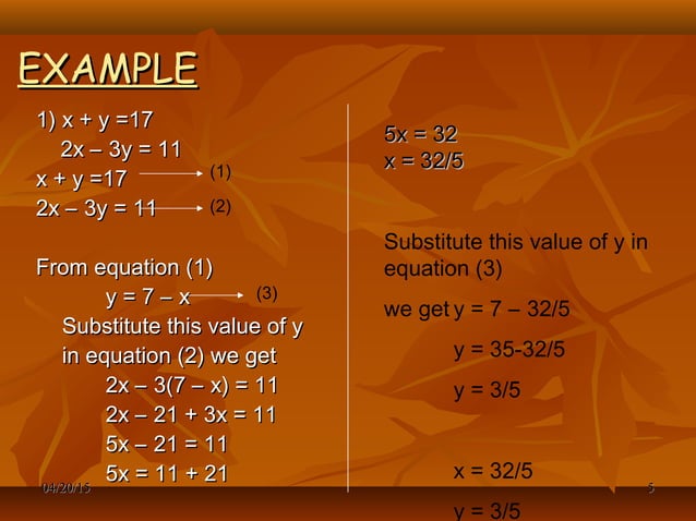 PAIR OF LINEAR EQUATION IN TWO VARIABLE | PPT | Physics | Science