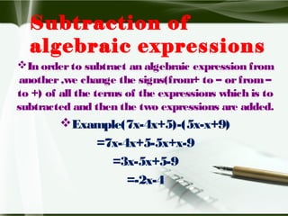 Maths ppt on algebraic expressions and identites | PPT