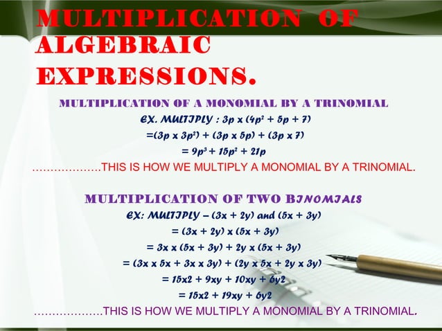 Maths ppt on algebraic expressions and identites | PPT