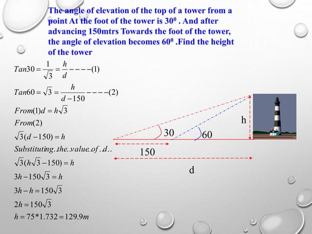 Maths project --some applications of trignometry--class 10 | PPTX