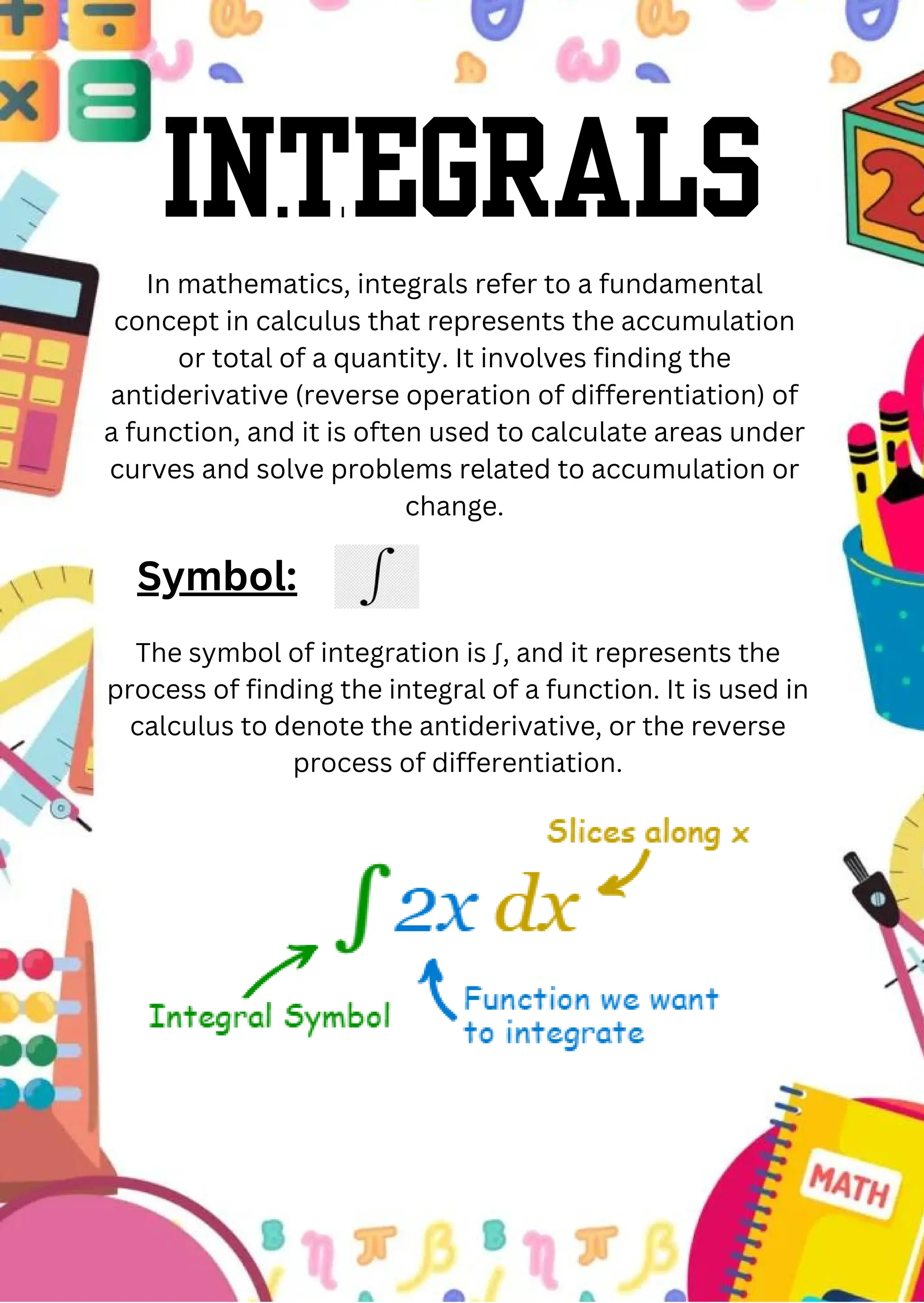 Integrals and Applications on Integrals, Maths project for class 12 | PDF