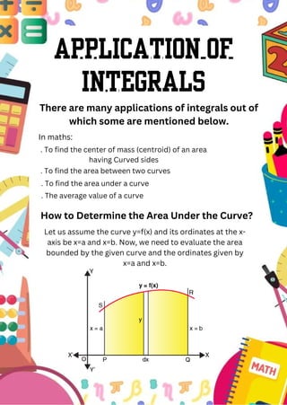 Integrals and Applications on Integrals, Maths project for class 12 | PDF