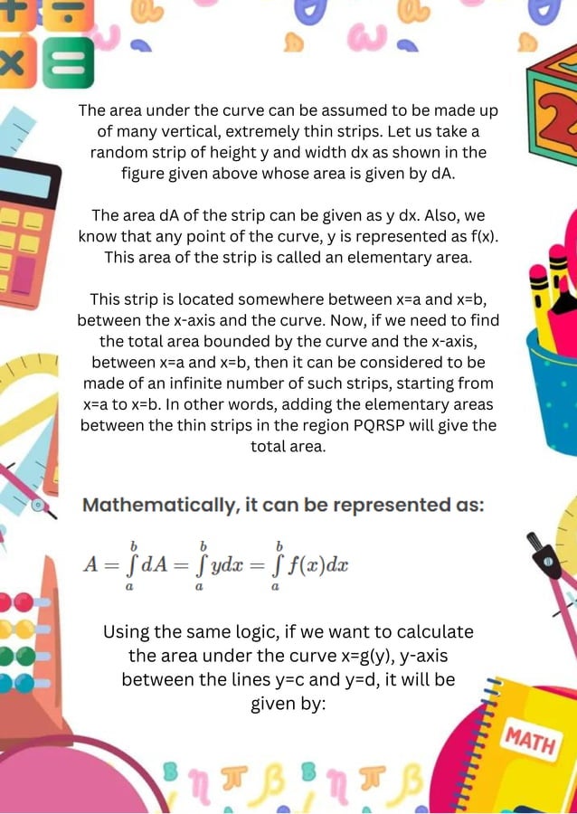 Integrals and Applications on Integrals, Maths project for class 12 | PDF