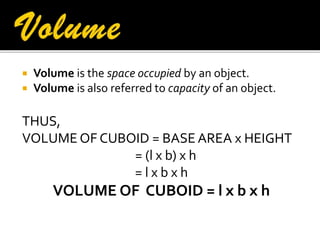 surface area and volume ppt | PPTX