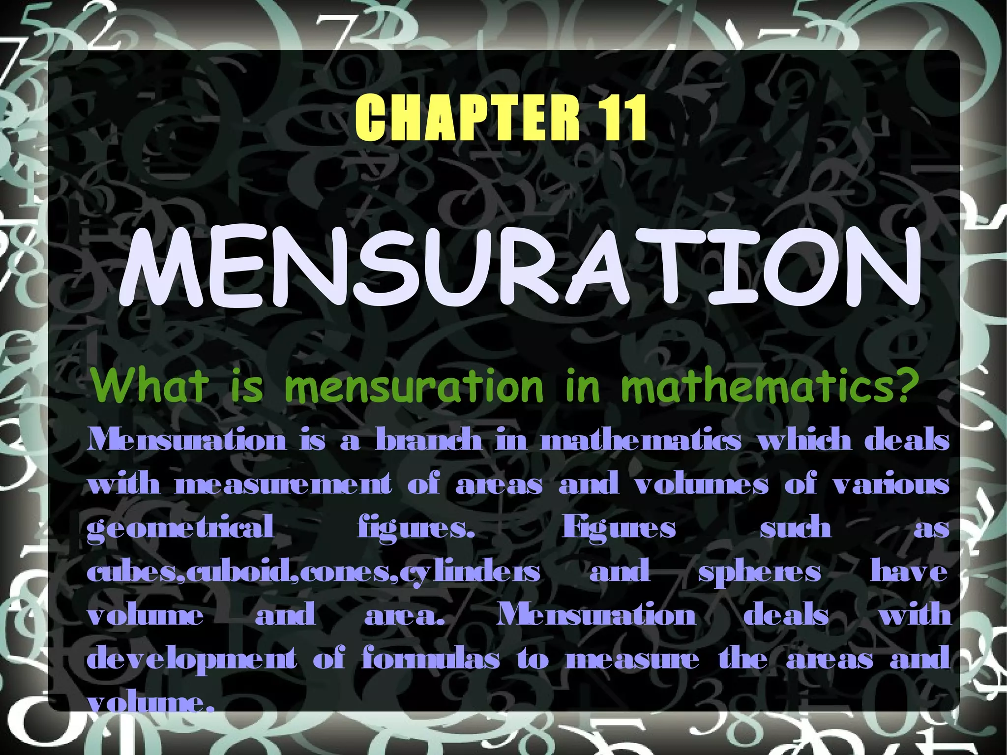 Maths project on mensuration class 8 by indira singh | ODP