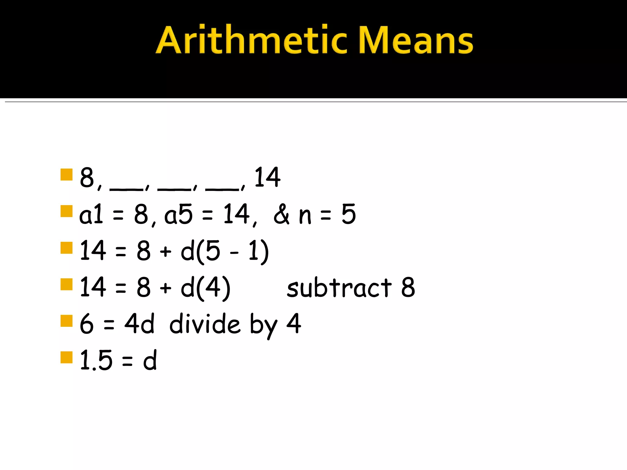 Maths project work - Arithmetic Sequences | PPT