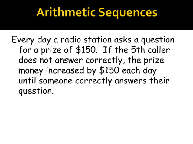 Maths project work - Arithmetic Sequences | PPT