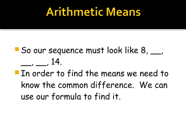 Maths project work - Arithmetic Sequences | PPT