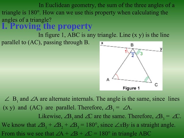 sum of angles of triangles | PPT | Geography | Science