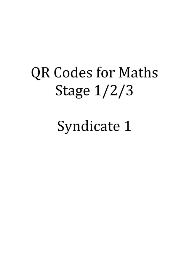 Maths qr codes slideshare | DOCX