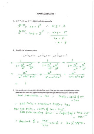 Maths questions with solutions | PDF