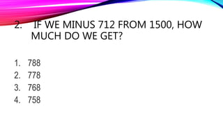 Maths quiz | PPTX