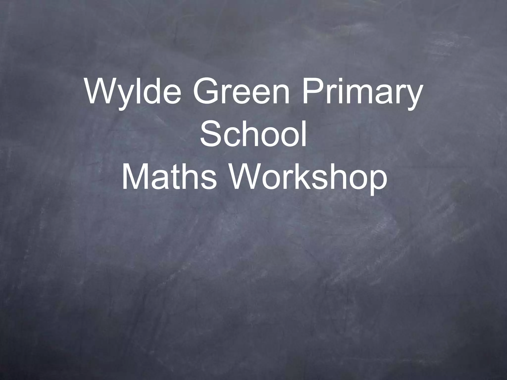 Maths reception presentation 1 | PPT