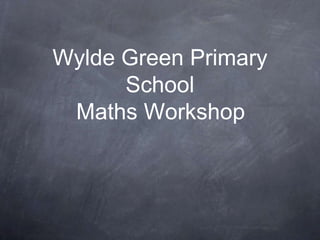 Maths reception presentation 1 | PPT