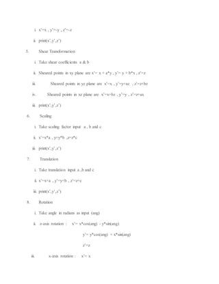 Reflection, Scaling, Shear, Translation, and Rotation | DOCX