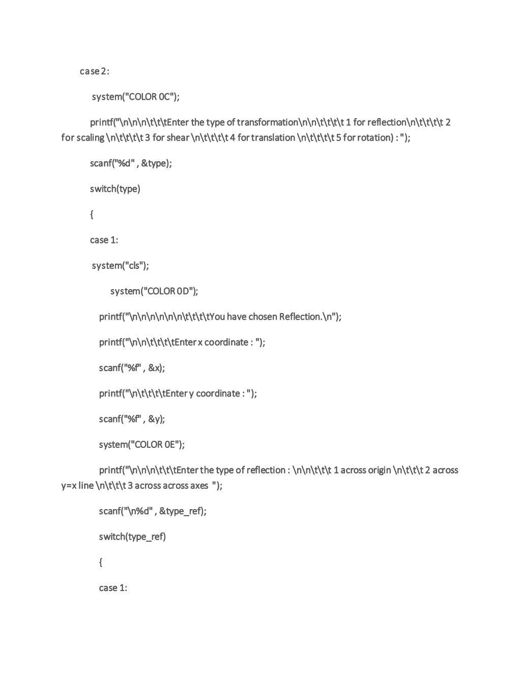 Reflection, Scaling, Shear, Translation, and Rotation