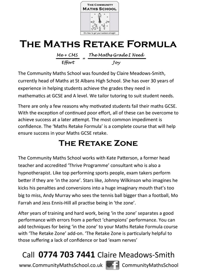 Maths retake formula a5 flyer | PDF