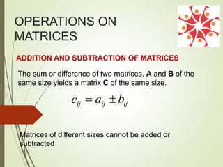 Matrix Algebra seminar ppt | PPTX