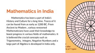 India's contribution towards development of mathematics | PDF