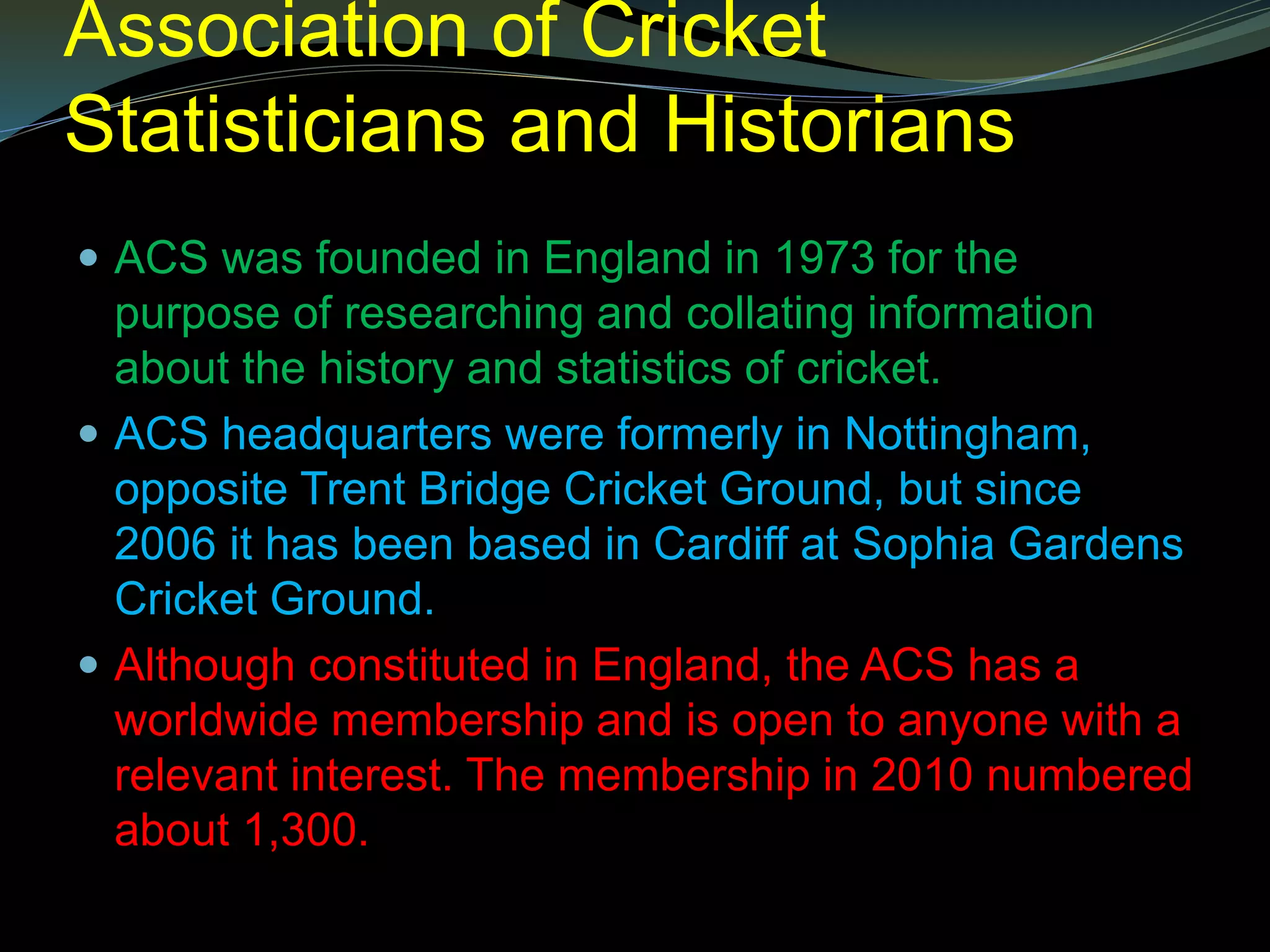Statistics used in Cricket | PPTX