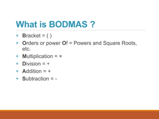 Bodmas | PPT