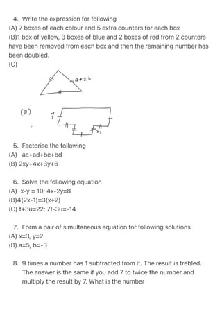 Maths test | PDF