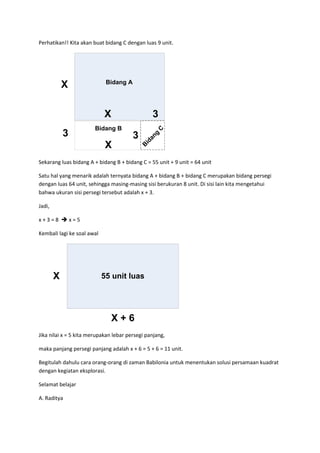 Mathstory 001 persamaan kuadrat (quadratic equation) | PDF